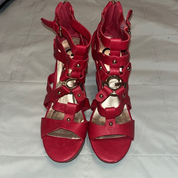 G by Guess | Shoes | Red Strappy Heels | Poshmark